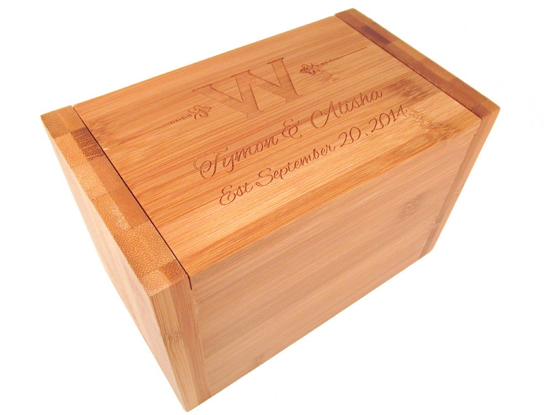 Personalized Recipe Box - Monogram, Names, Date - Etsy