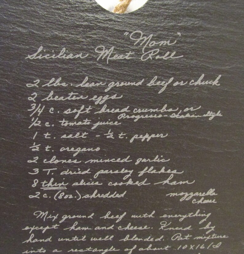 Slate Cheese Board With Handwritten Recipe Slate Cutting | Etsy