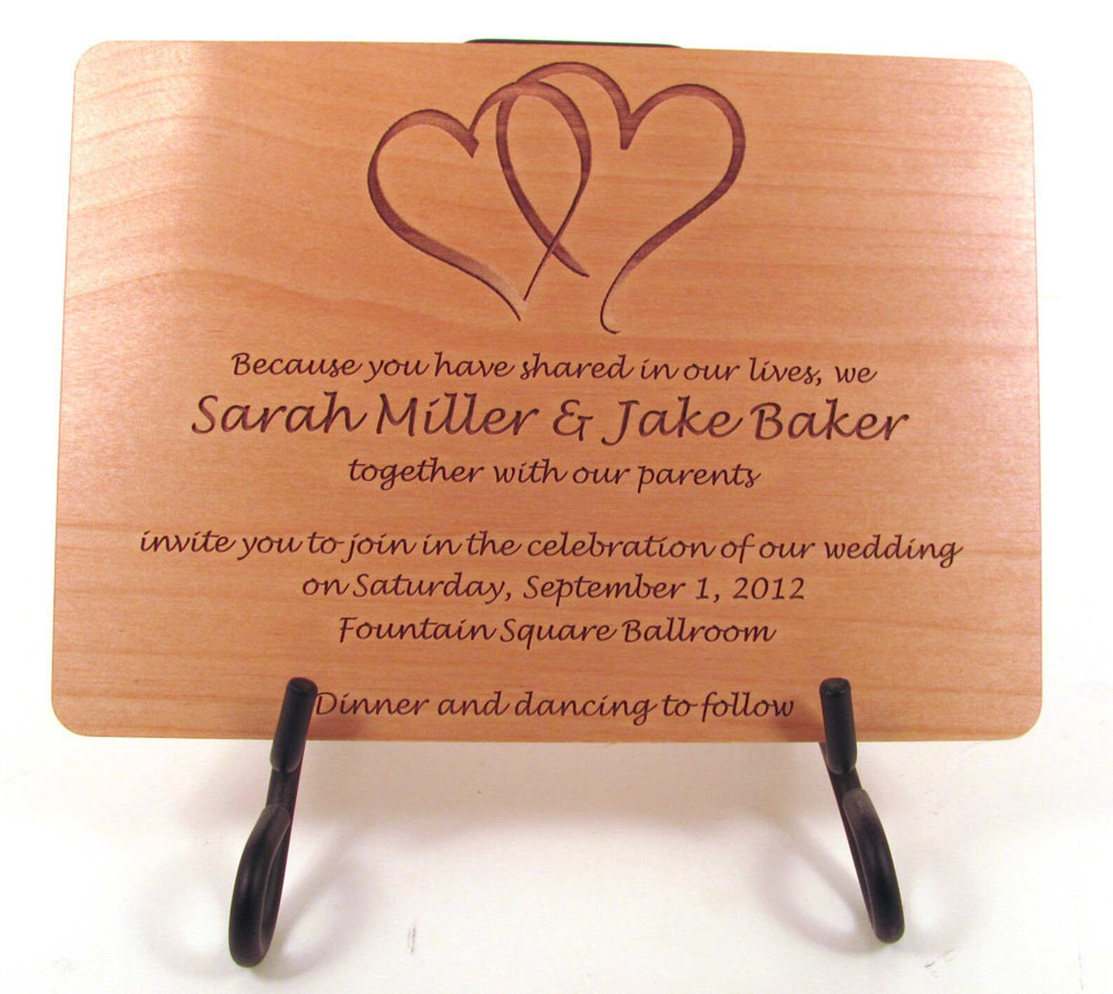 Engraved Wooden Wedding Invitation Real Wood Invitation - Etsy