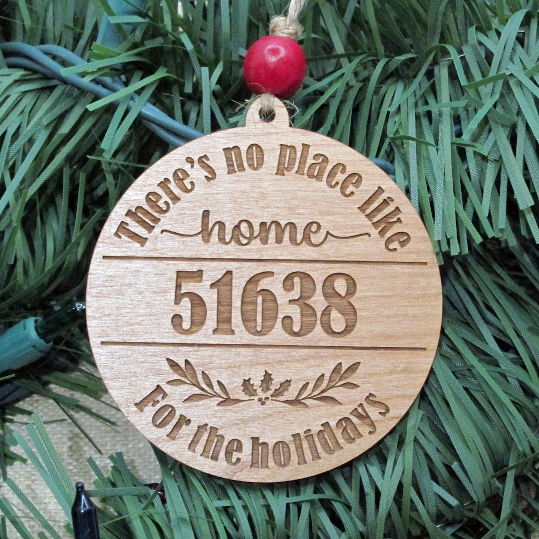 Personalized Home for the Holidays Zip Code Christmas Ornament - Etsy