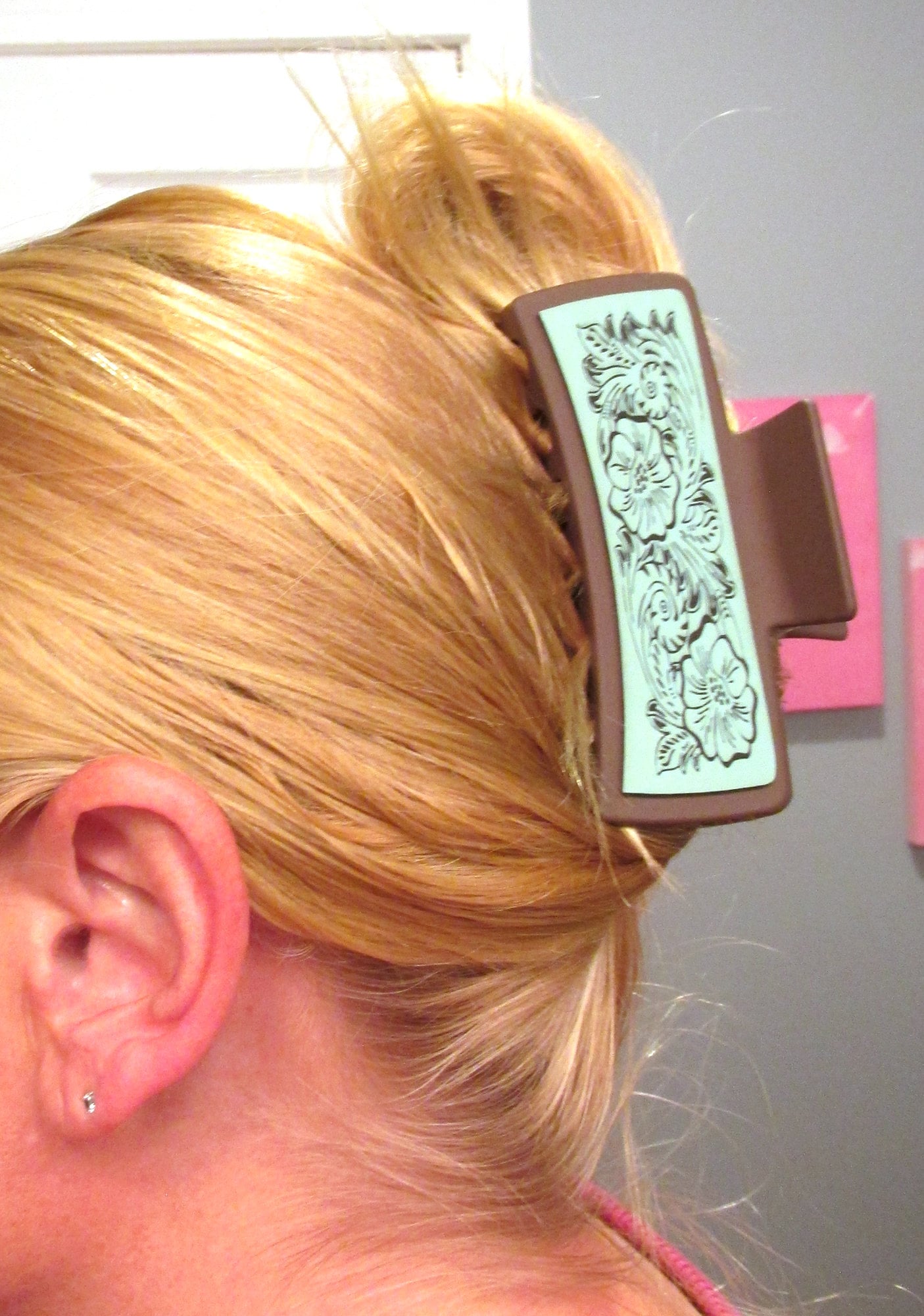 Mama Mini Hair Claw Clips - Mother Daughter Engraved Leatherette Hair ...