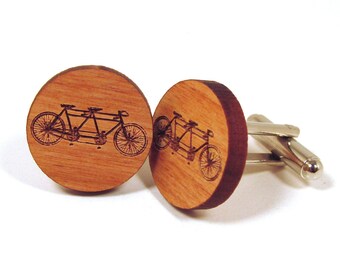 Bicycle Wooden Cuff Links | Etsy