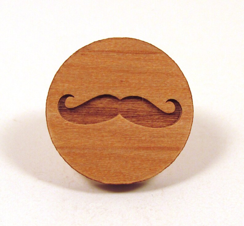 Mustache Wooden Tie Tack Lapel Pin | Etsy