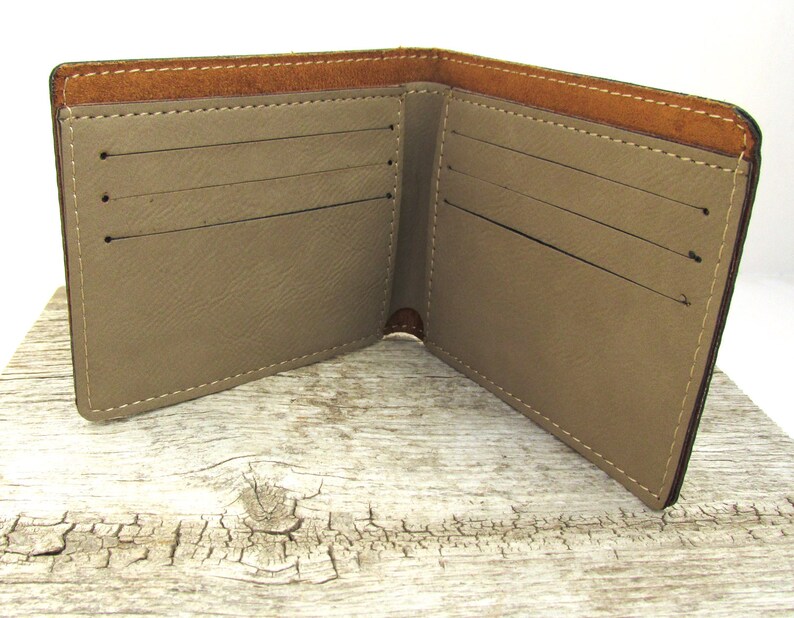 Engraved Leather Wallet Bass Fish Leatherette Bifold Wallet - Etsy