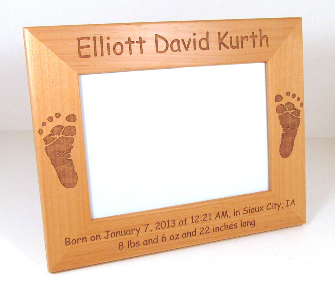 Personalized Baby Wooden Picture Frame - Choose Your Size - Etsy