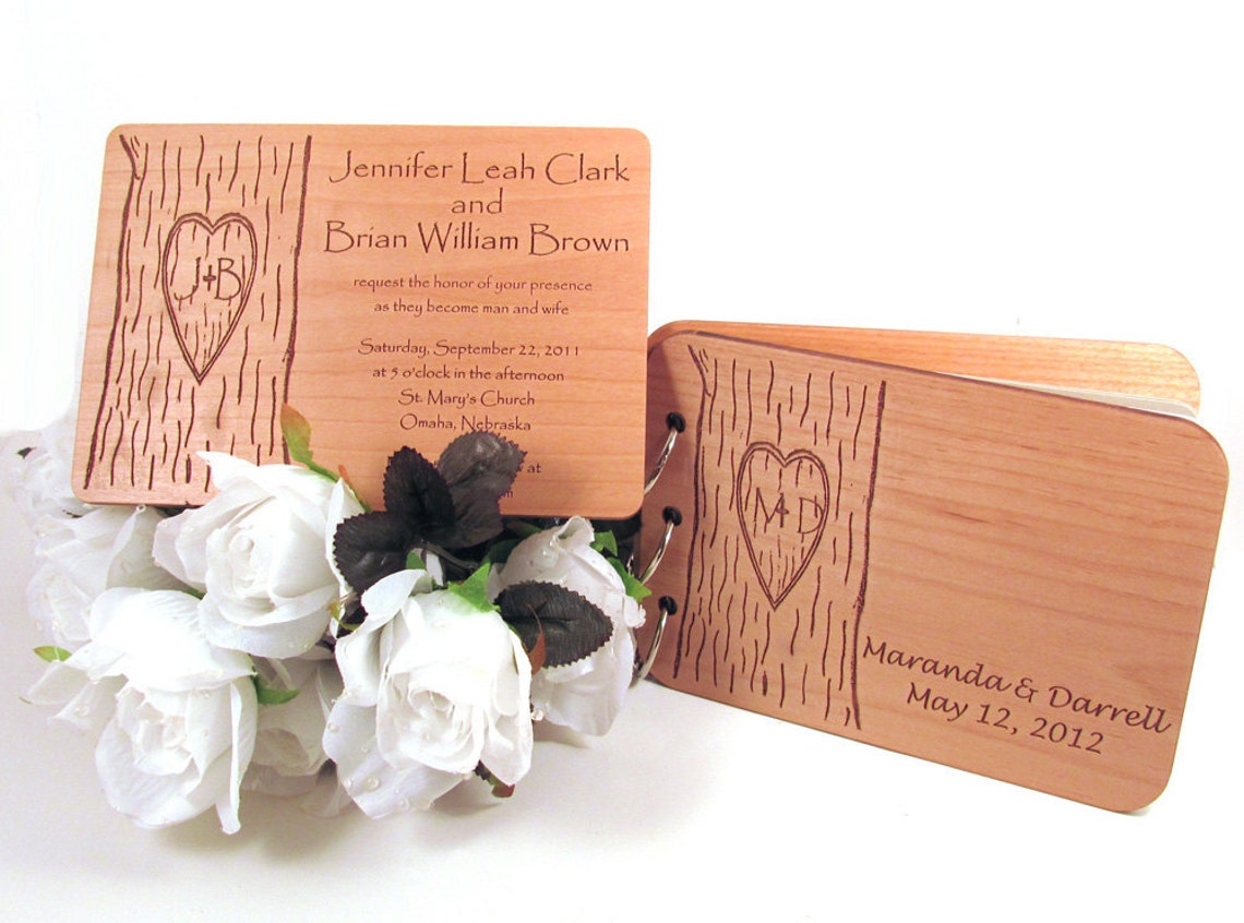Engraved Wooden Wedding Invitation Real Wood Invitation - Etsy