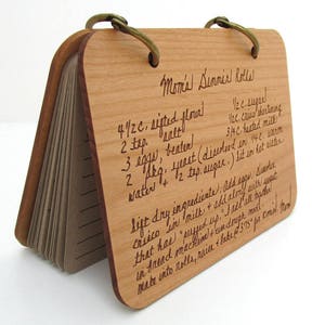 Handwritten Recipe Wooden Recipe Book - Your Exact Handwriting - Etsy