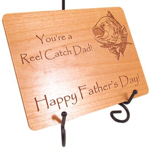 Wooden Father's Day Card - Personalized, Custom Card - Reel Catch Fish ...