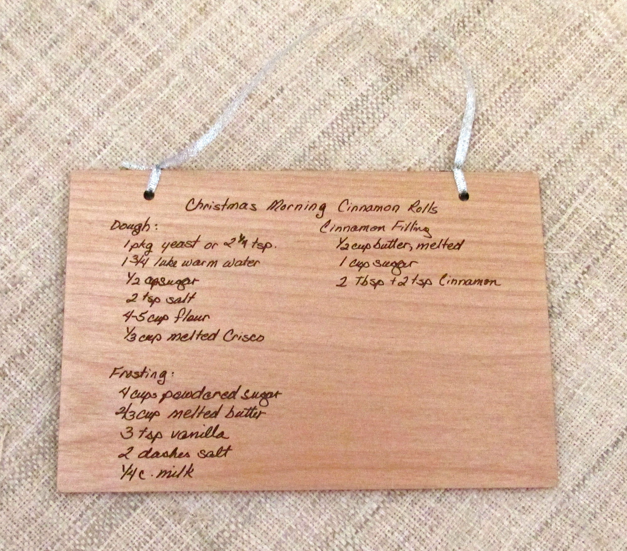 Recipe Card Christmas Ornament - Made With the Original Handwriting ...