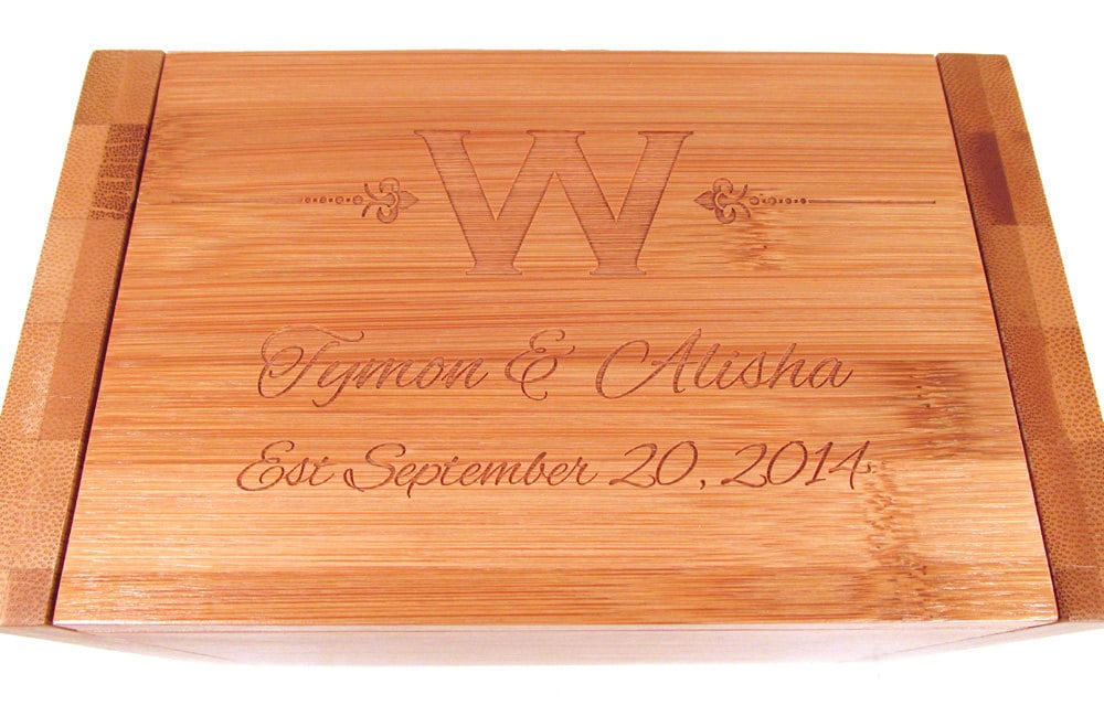 Personalized Recipe Box - Monogram, Names, Date - Etsy