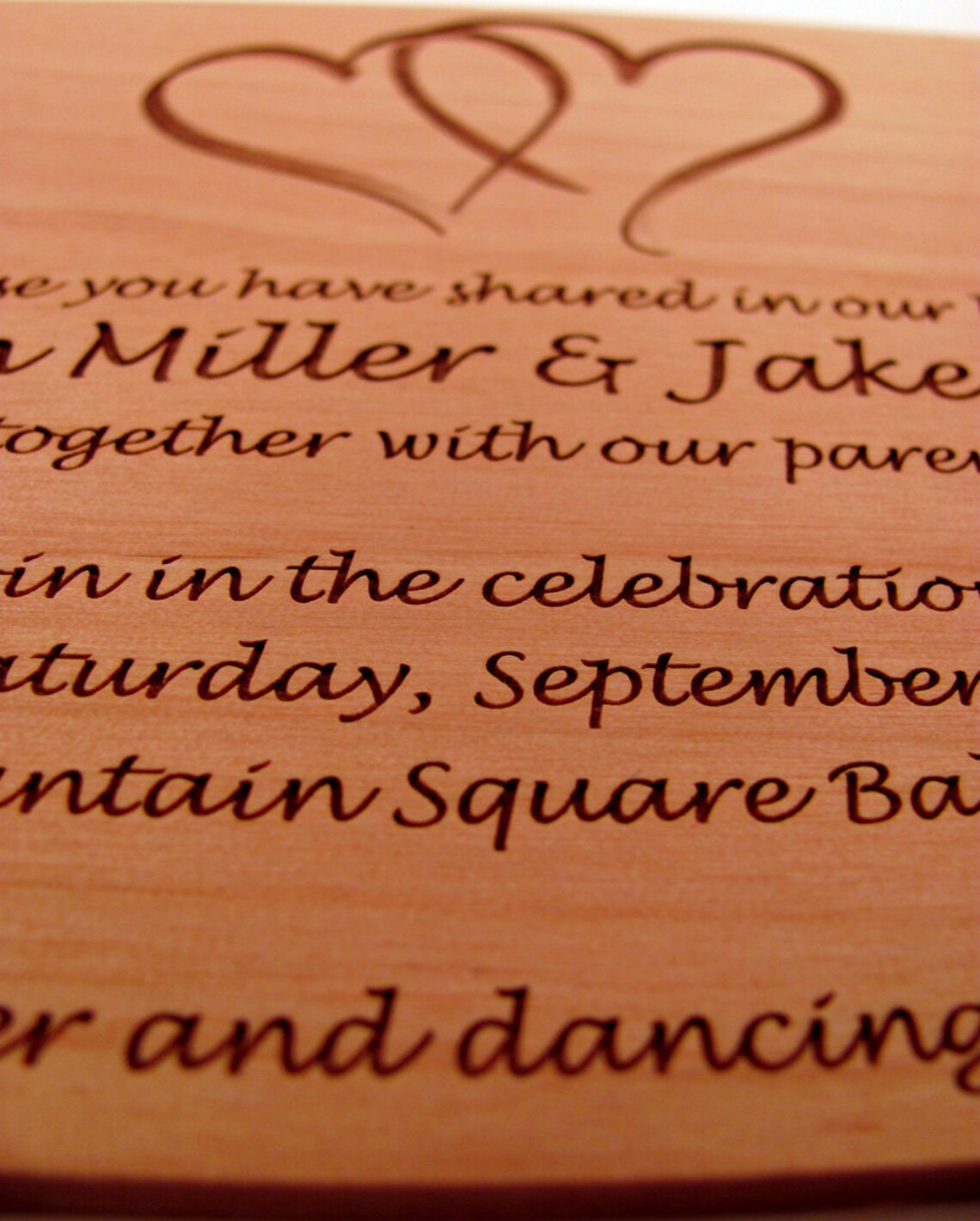 Engraved Wooden Wedding Invitation Real Wood Invitation - Etsy