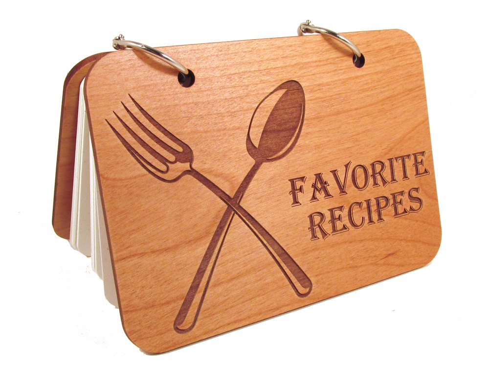 Wooden Recipe Book Favorites Real Wood Covers - Etsy