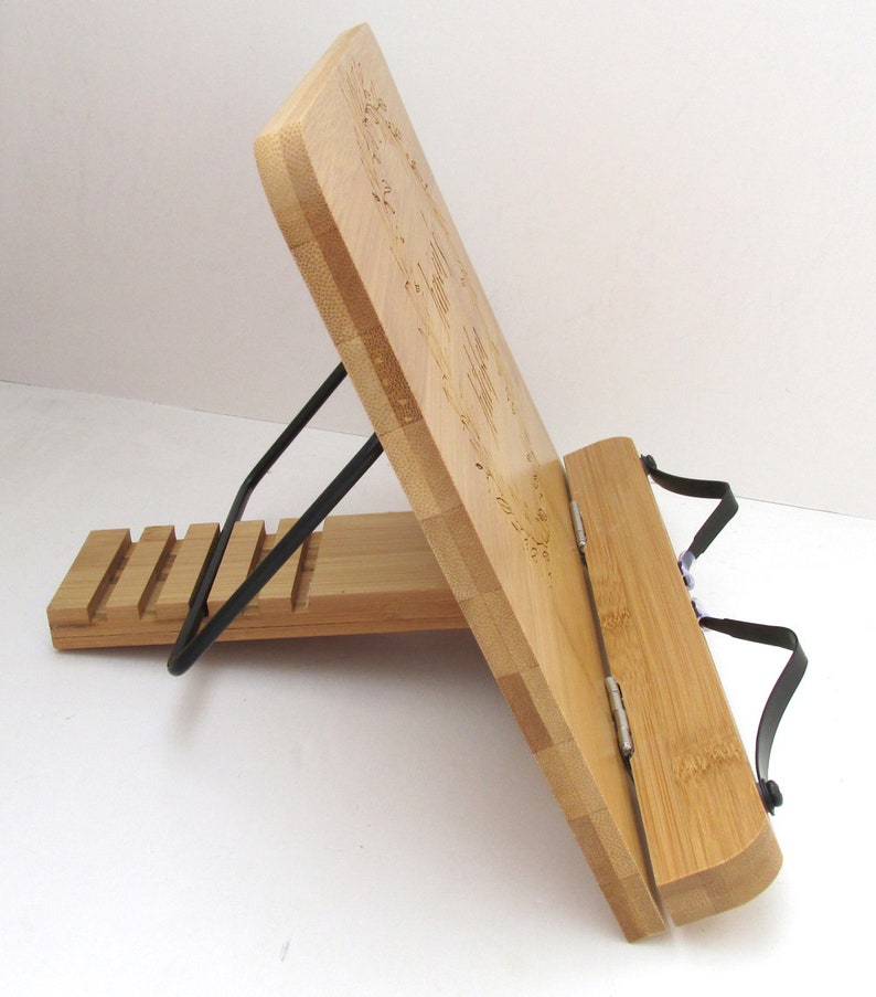 Personalized Book Stand Engraved Bamboo Recipe Stand - Etsy