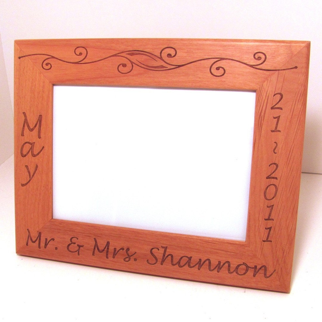 Custom Laser Engraved Wood Picture Frame - Choose Your Size - Etsy