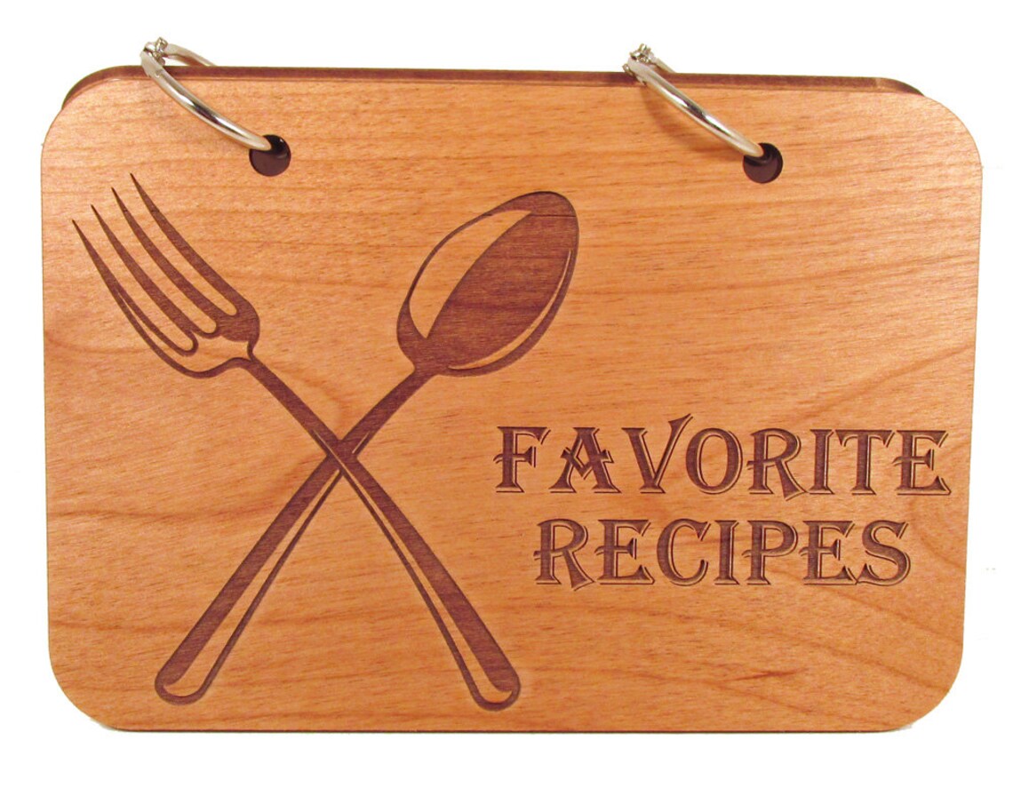 Wooden Recipe Book Favorites Real Wood Covers - Etsy