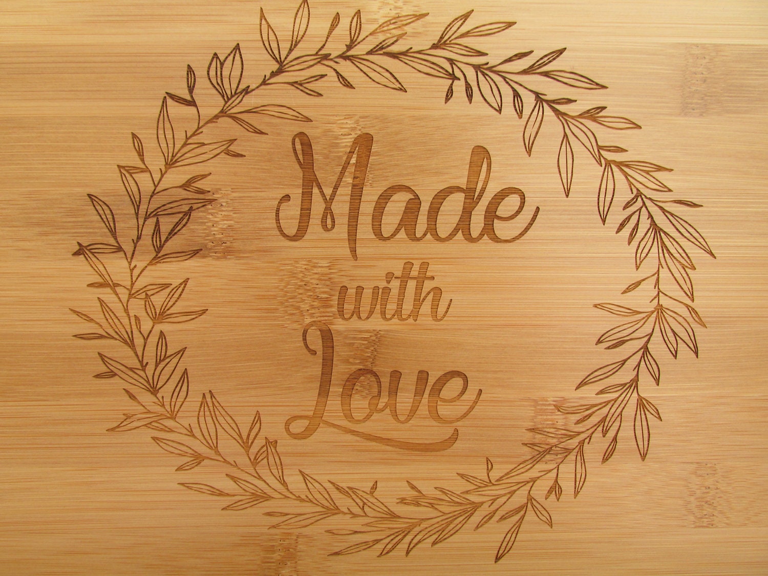 Made With Love Cookbook Stand - Engraved Bamboo Recipe Stand - Wooden ...