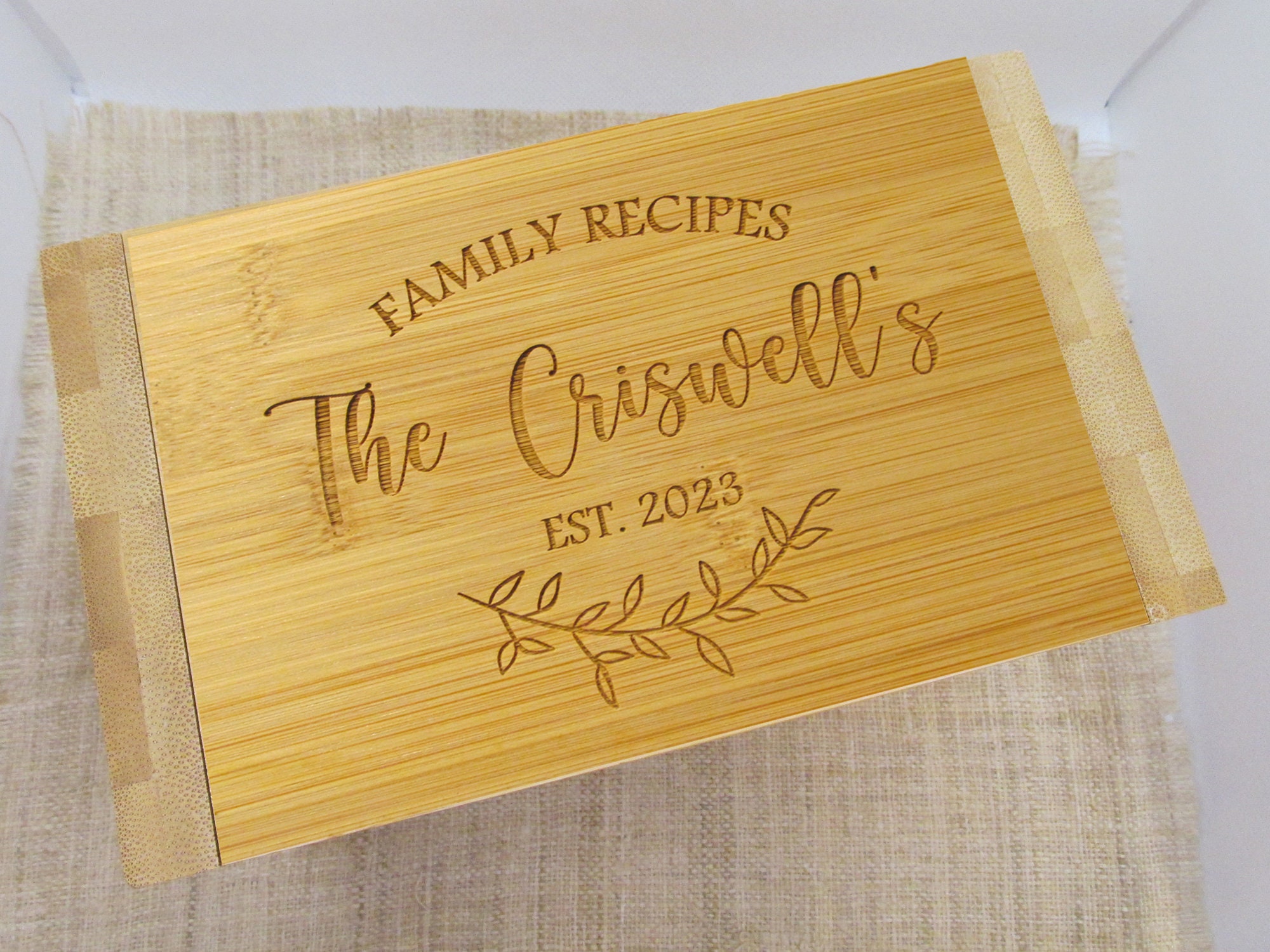 Personalized Recipe Box - Family Recipes - Wooden Recipe Box - Custom ...