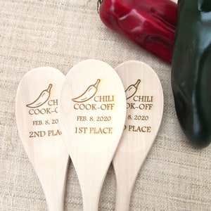Chili Cookoff Spoon - Chili Cook-off Wooden Spoon - Personalized Chili ...