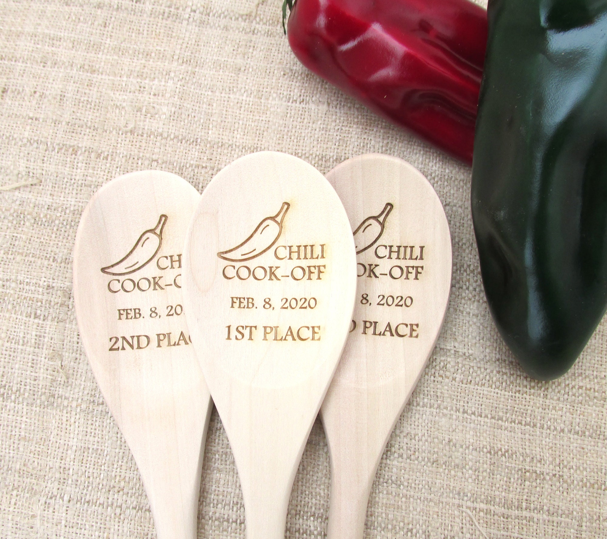 Chili Cookoff Spoon Chili Cook-off Wooden Spoon - Etsy