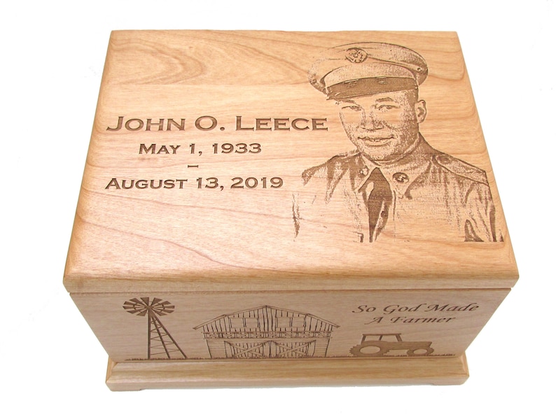 Custom Engraved Wooden Urn Personalized Photo Urn Wood - Etsy
