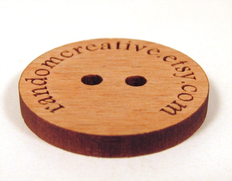 100 Custom Wooden Buttons Your Shop Name or Logo - Etsy