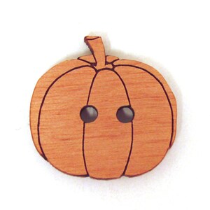 Wooden Pumpkin Buttons - Laser Engraved Wooden Buttons - Etsy