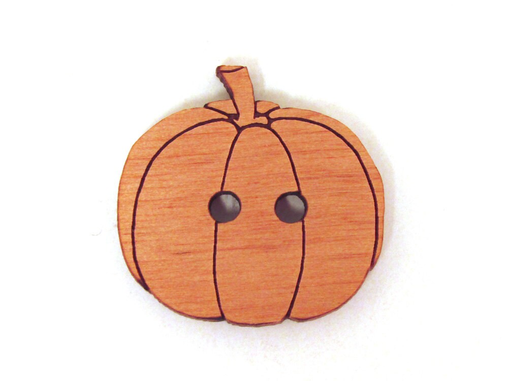 Wooden Pumpkin Buttons - Laser Engraved Wooden Buttons - Etsy UK