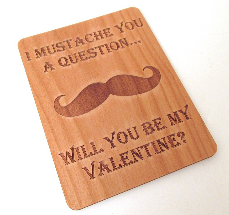 Mustache Valentine's Day Card - Etsy