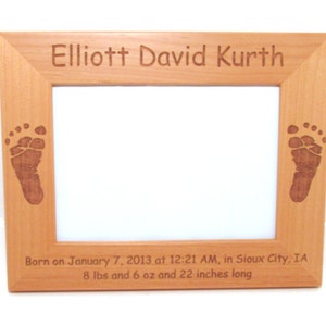 Personalized Baby Wooden Picture Frame - Choose Your Size - Etsy