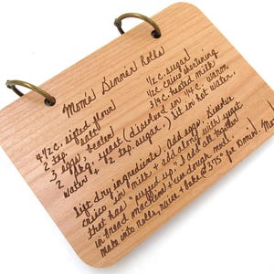 Handwritten Recipe Wooden Recipe Book - Your Exact Handwriting - Etsy