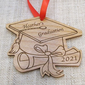 Personalized Graduation Ornament - Custom Wooden Grad Ornament ...