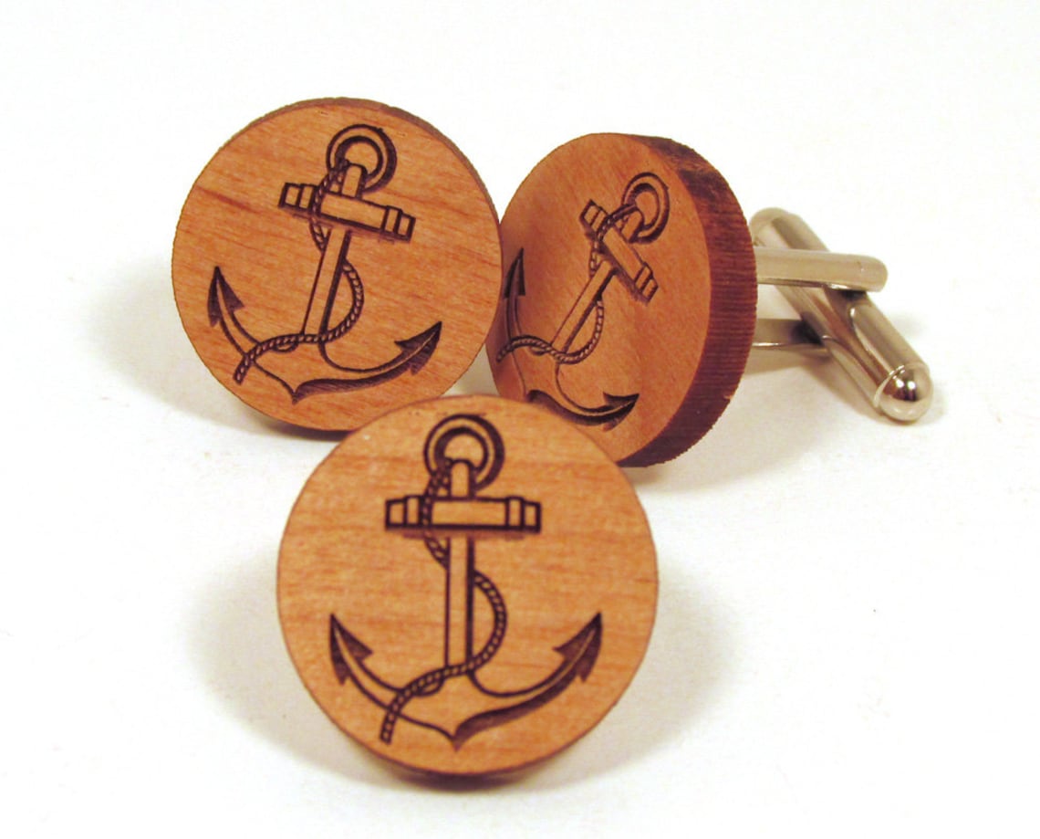 Anchor Wooden Tie Tack Lapel Pin - Etsy