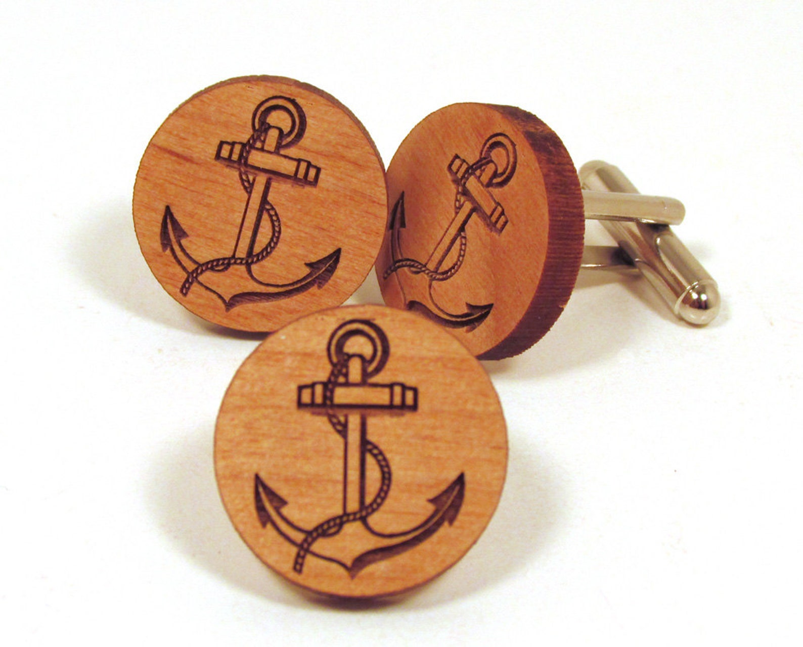 Anchor Wooden Tie Tack Lapel Pin - Etsy