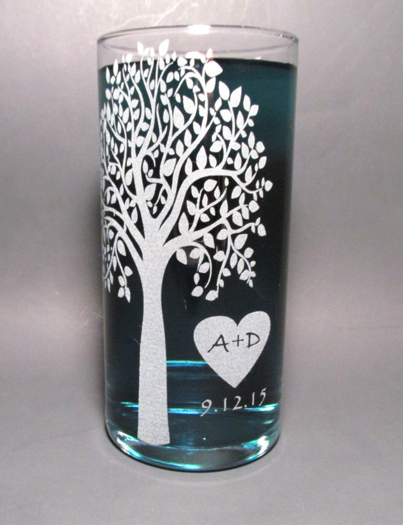 Personalized Unity Candle Etched Glass Vase Floating - Etsy