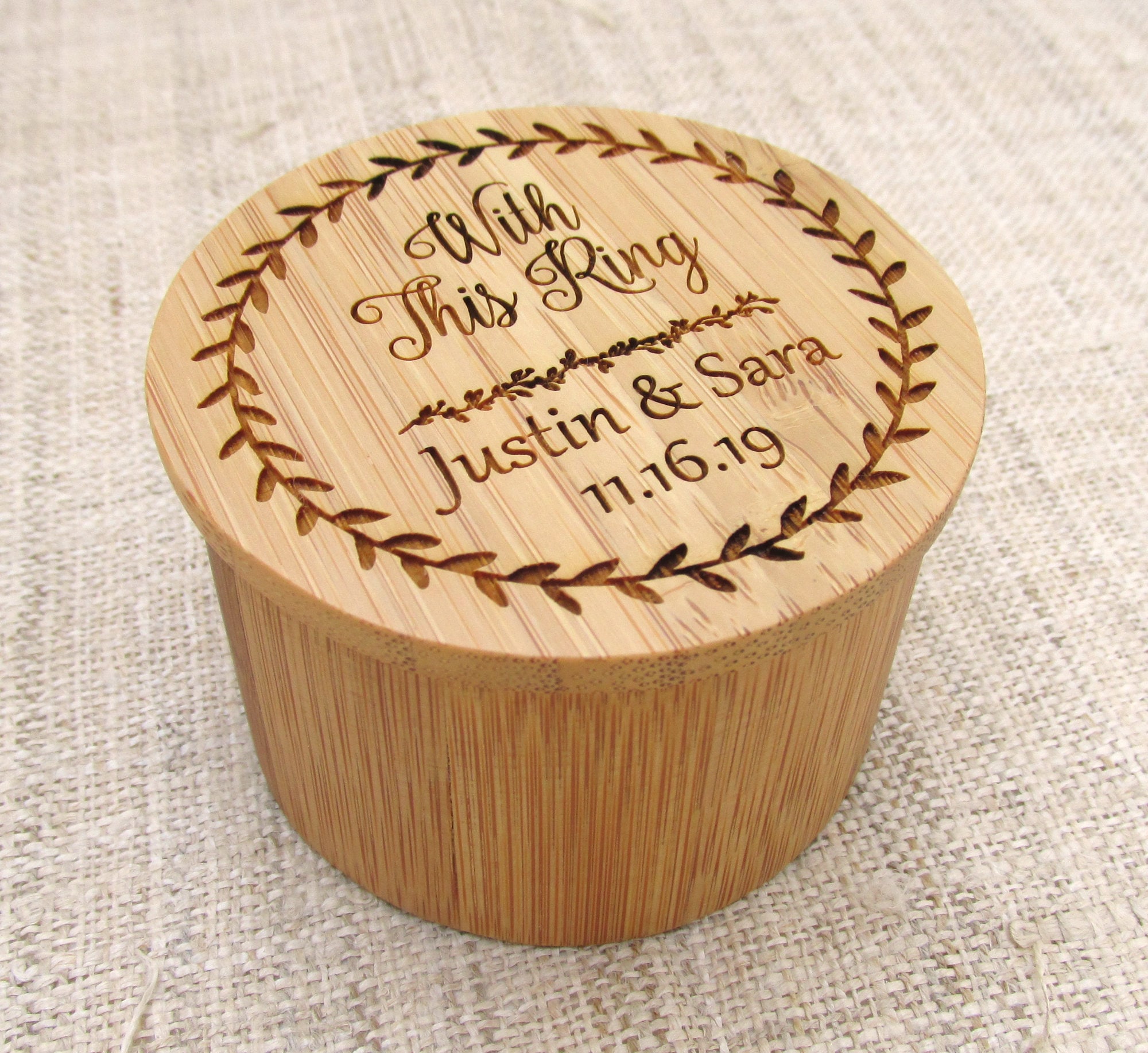 Wooden Ring Box - Engraved Wedding Ring Box - Engagement Ring Box ...