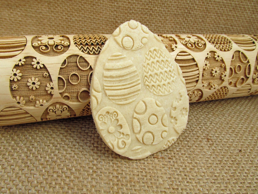 Easter Rolling Pin Embossed Easter Egg Cookie Stamp Easter - Etsy