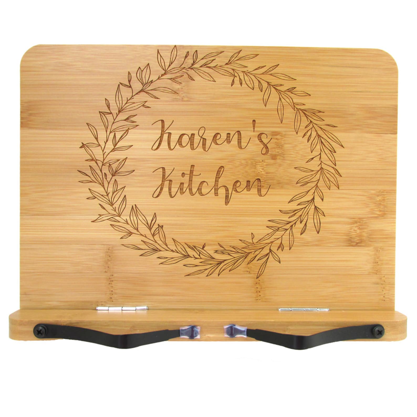 Personalized Cookbook Stand Engraved Bamboo Recipe Stand - Etsy