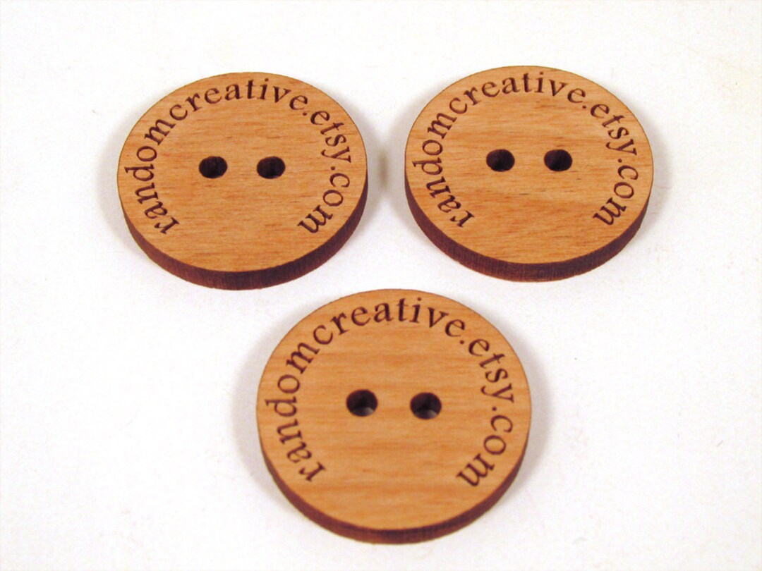 Custom Wooden Buttons - Your Shop Name or Logo - 10 Buttons - Etsy
