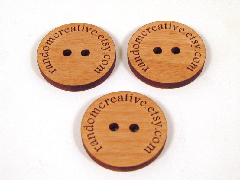 100 Custom Wooden Buttons Your Shop Name or Logo - Etsy
