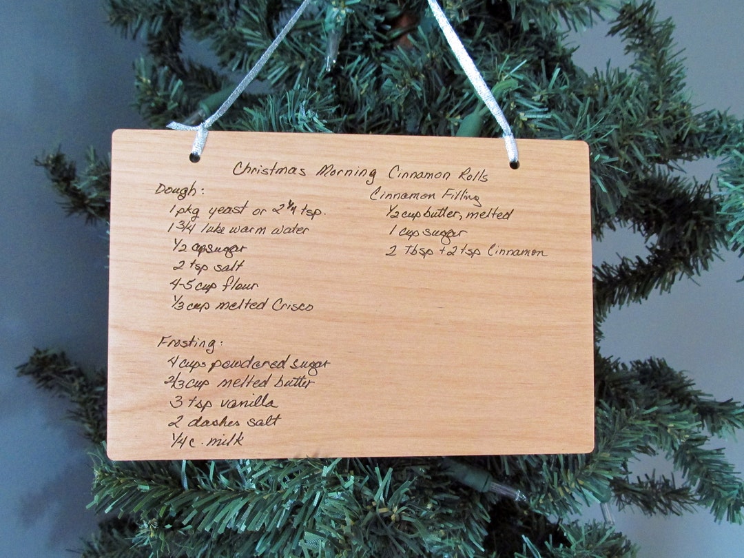 Recipe Card Christmas Ornament - Made With the Original Handwriting ...