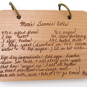 Handwritten Recipe Wooden Recipe Book - Your Exact Handwriting - Etsy