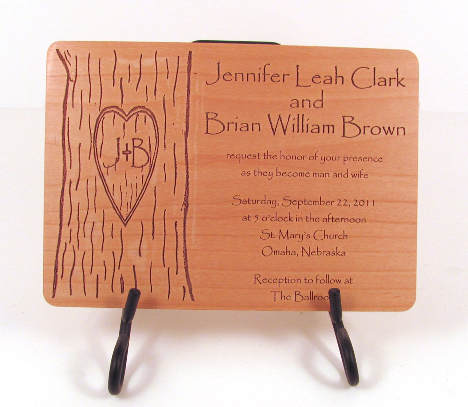 Engraved Wooden Wedding Invitation Real Wood Invitation - Etsy