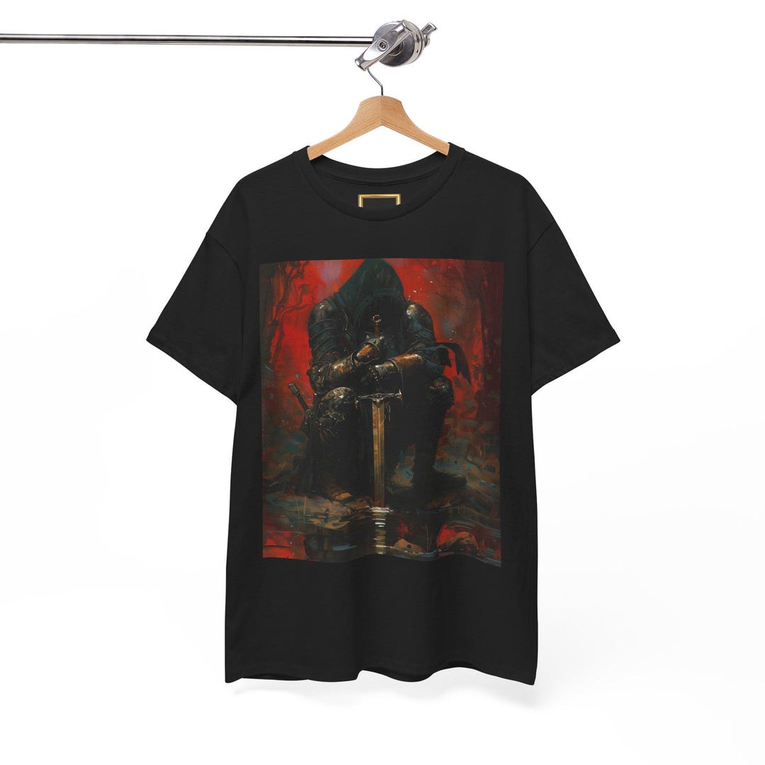 Gothic Knight Tee Shirt Unisex Dark Fantasy Medieval Tshirt Knight ...