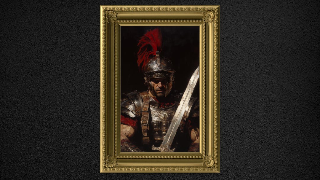 Roman Centurion Cassius Scaeva Print Heroic Rome Wall Art Historical ...