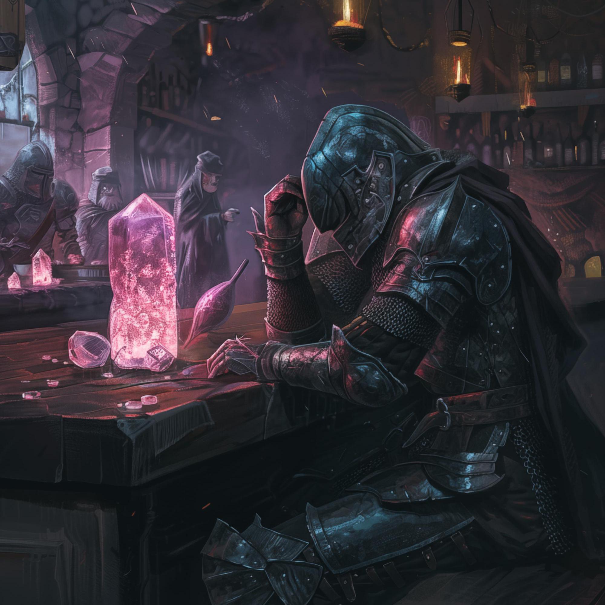 Knight Sitting in an Old Tavern Medieval Knight Print Gothic Dark ...