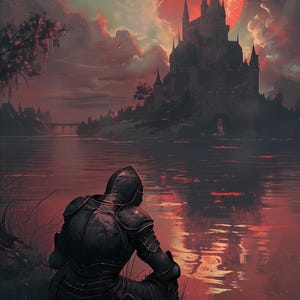 Medieval Knight Print Gothic Dark Fantasy Medieval Castle Knight Poster ...