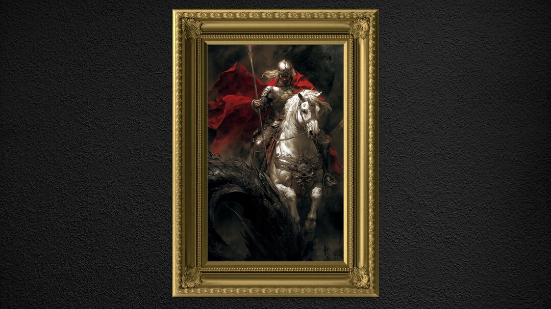 St. George Print Historical Myth Art St. George Fighting With Dragon ...