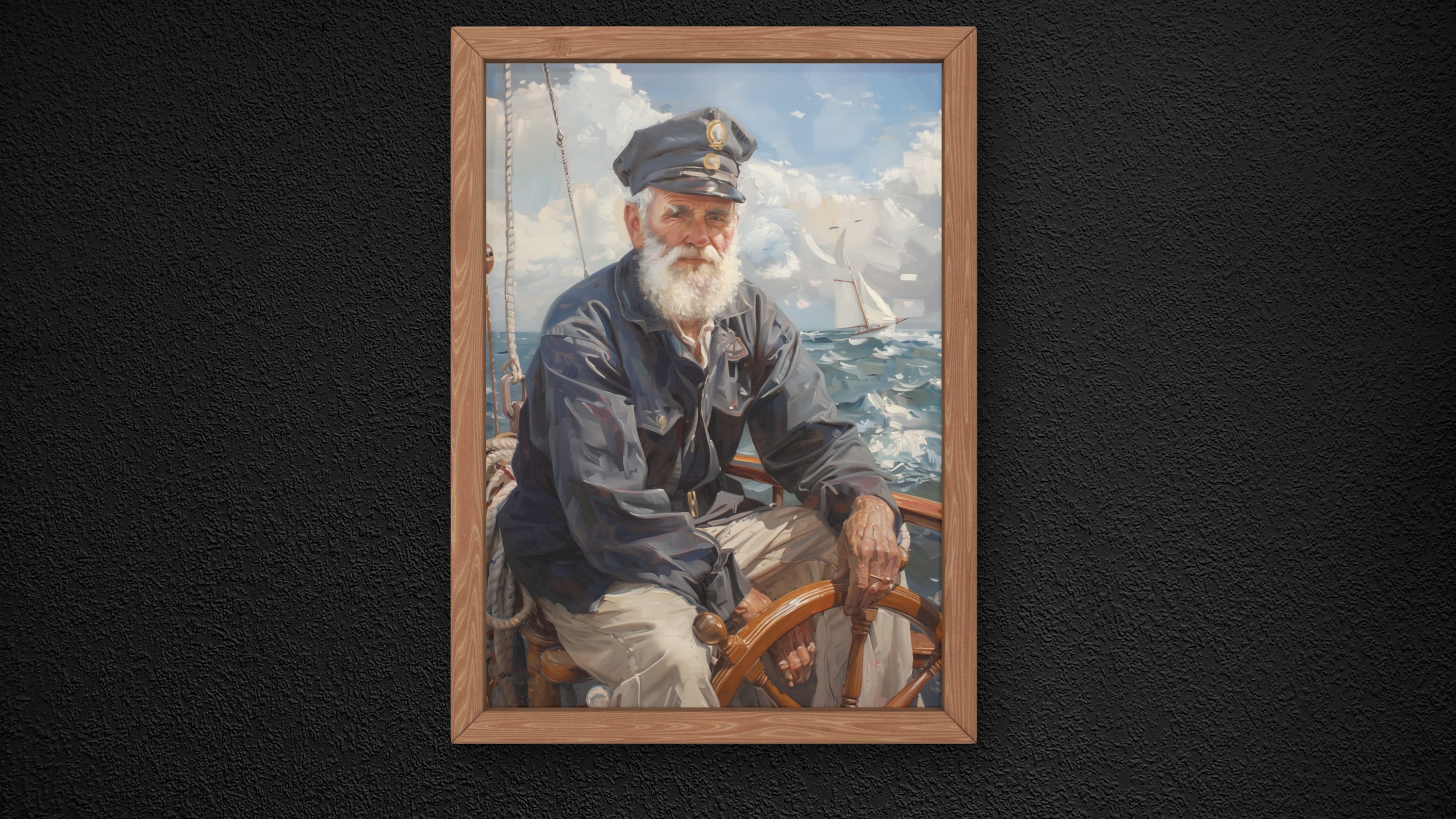 Vintage Ship Captain Painting | Vintage Nautical Sailor Art | Nautical ...