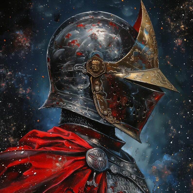 Medieval Knight Guarding the Universe Fantasy Art Mythical Art Magical ...