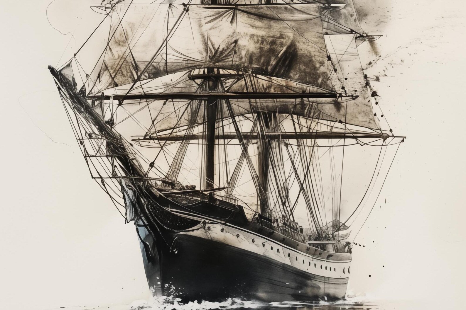 Navy Frigate Large Ship of the Line Digital Prints White Sails Nautical ...